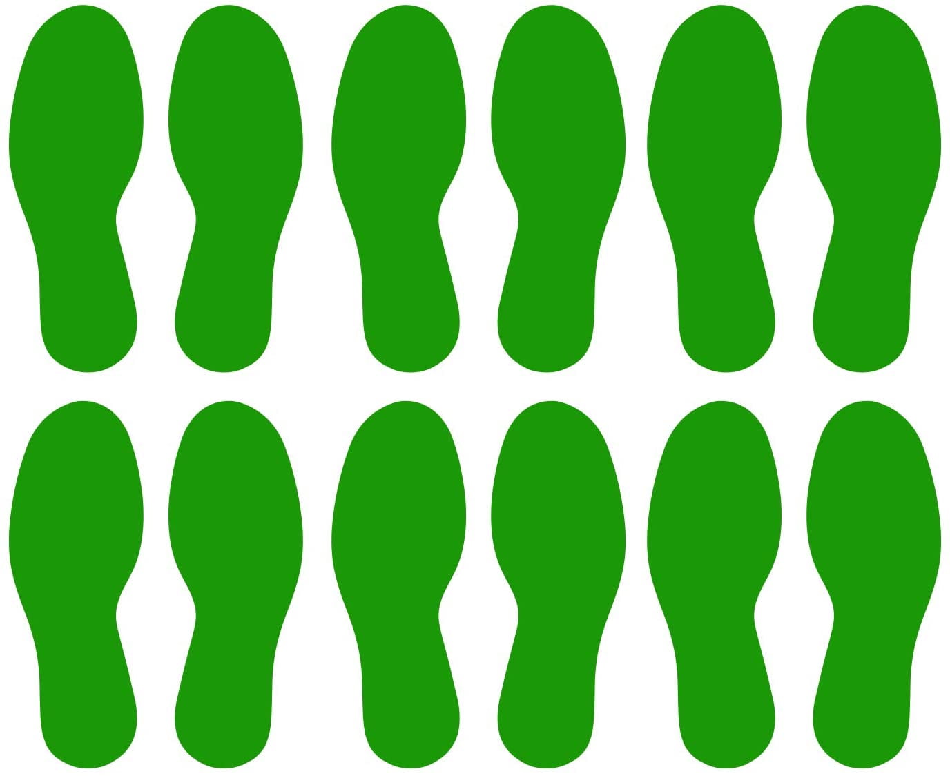 Durable Gloss Finish Yellow Green 9 Inch Medium Size Footprint Decal ...