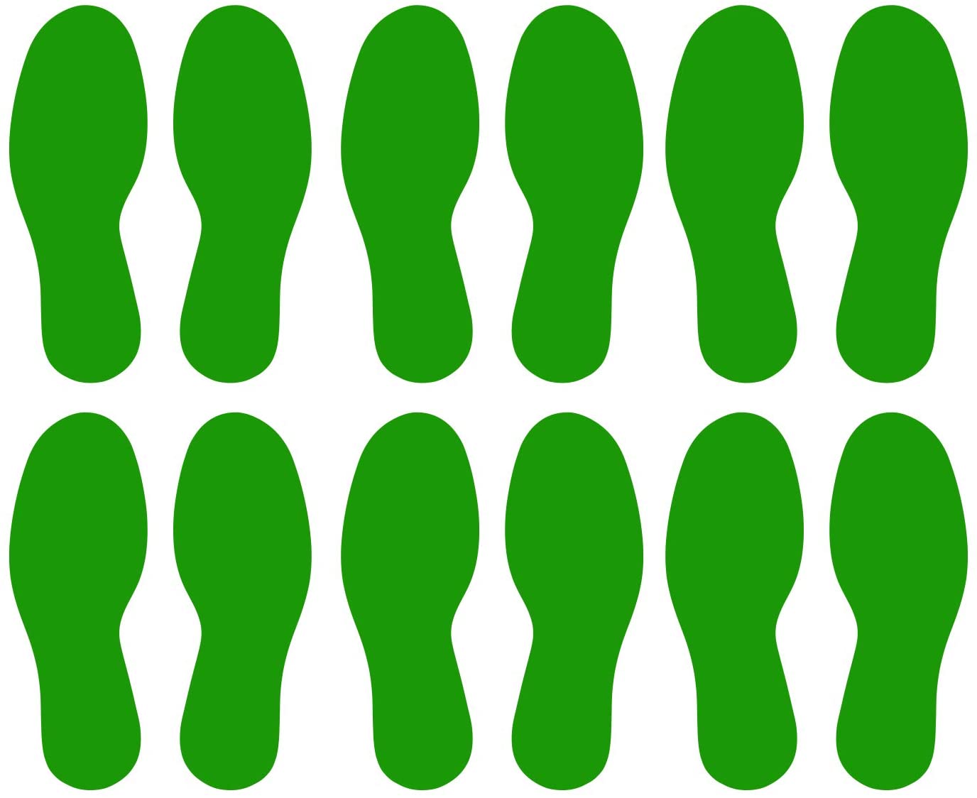 Durable Gloss Finish Yellow Green 9 Inch Medium Size Footprint Decal ...