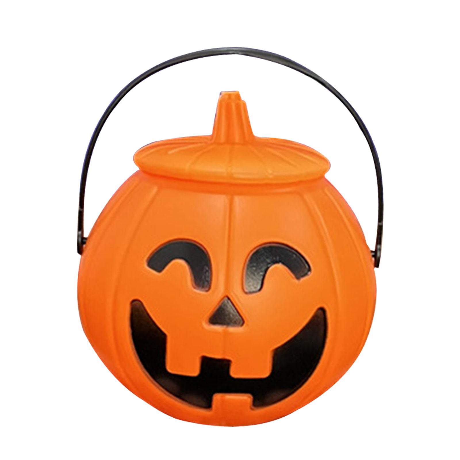 Durable Halloween Pumpkin Candy Bucket with Lid Trick or Treating ...