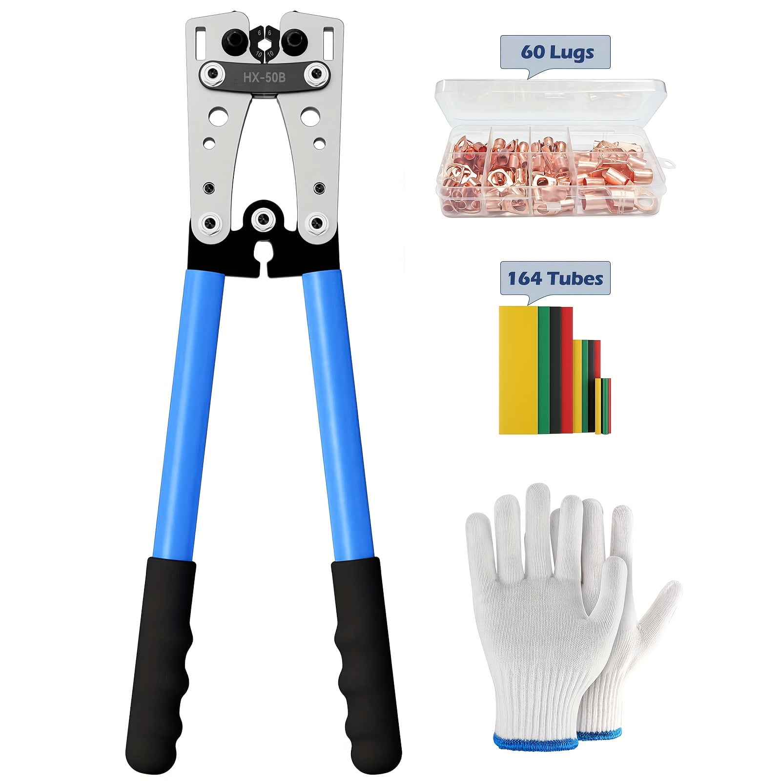 Durable Heavy-Duty Battery Cable Lug Crimping Tool Set Suitable for AWG ...