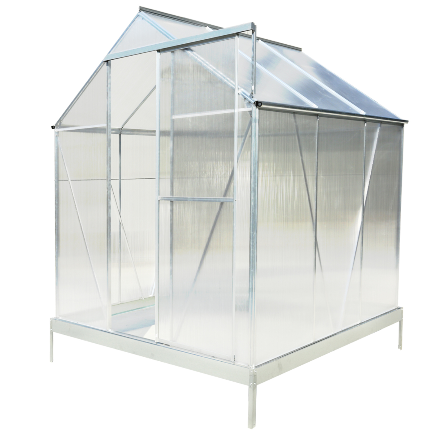 Durable Heavy Duty Green Aluminum Walk-in Greenhouse Kit with Rain ...