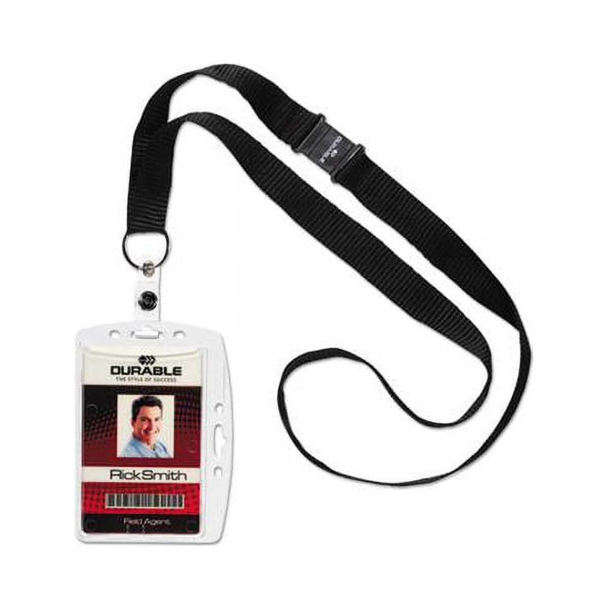 Durable ID/Security Card Holder Set, Vertical/Horizontal, Lanyard ...