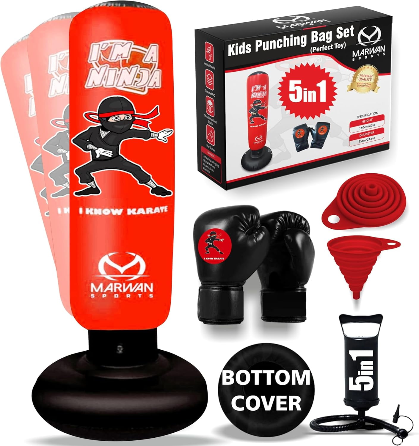Durable Inflatable Kids Punching Bag for Karate and Boxing – Bounce ...