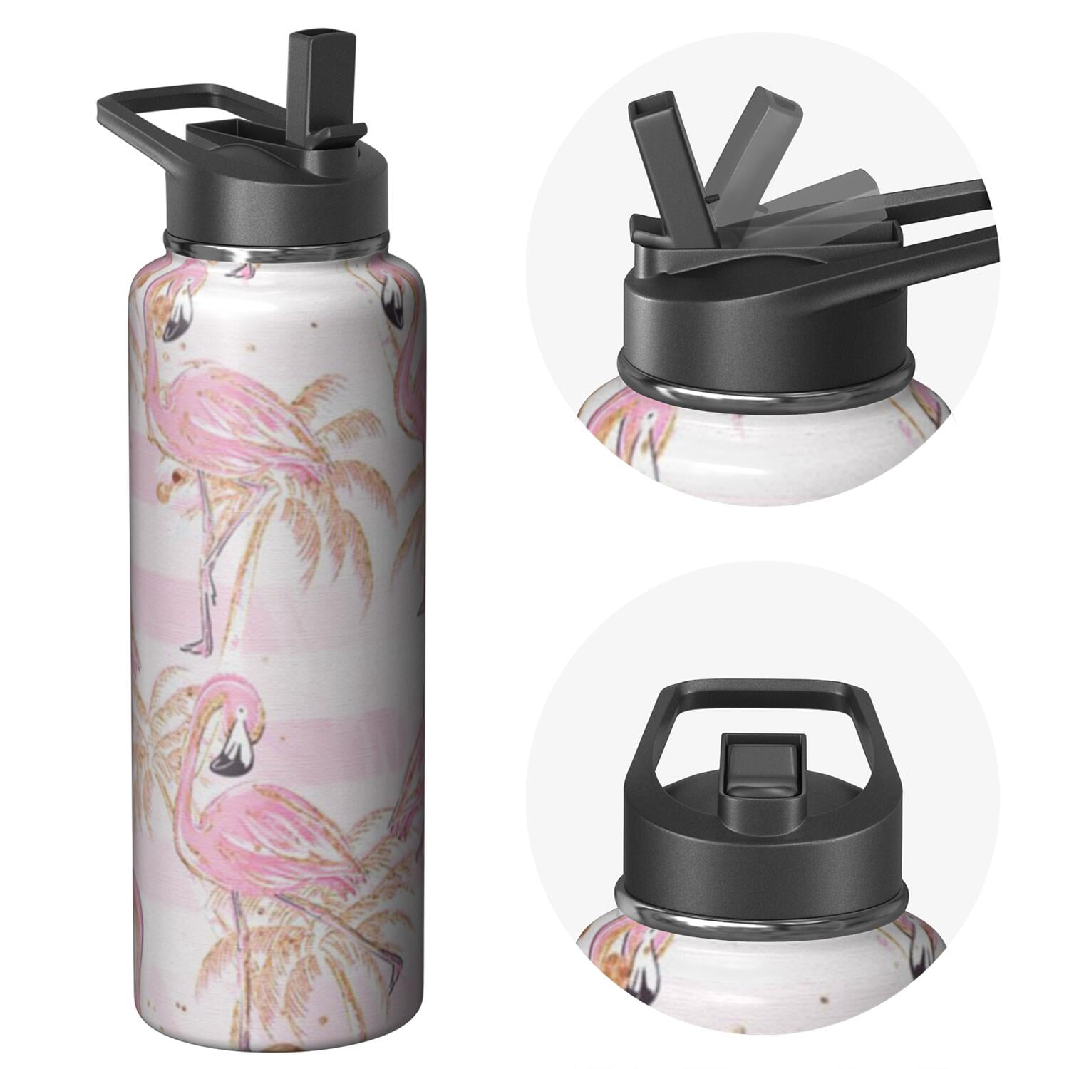 Durable Insulated Stainless Steel 40oz Sports Flamingo Themed Water ...