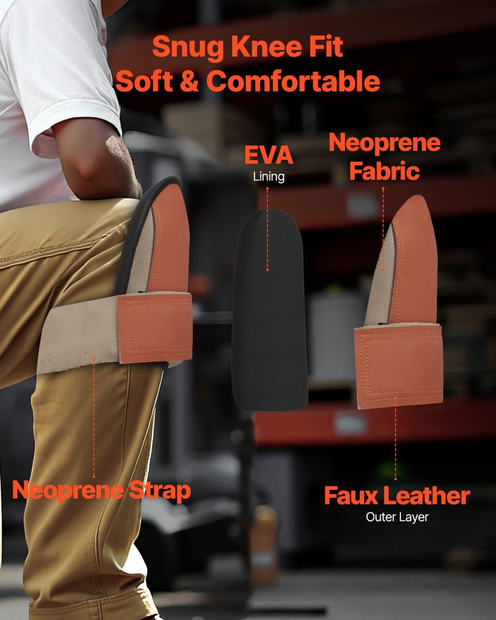 Durable Leather Knee Pads for Work, Heavy Duty & Machine Washable ...