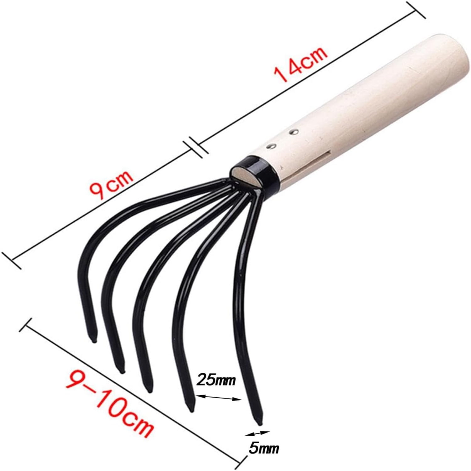 Durable Lightweight Practical Compact Portable 5 Tines Claw Garden Hand ...