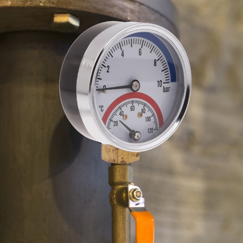 Durable Liquid Filled Pressure Gauge 0-10Bar 0-120 Thermal Pressure ...
