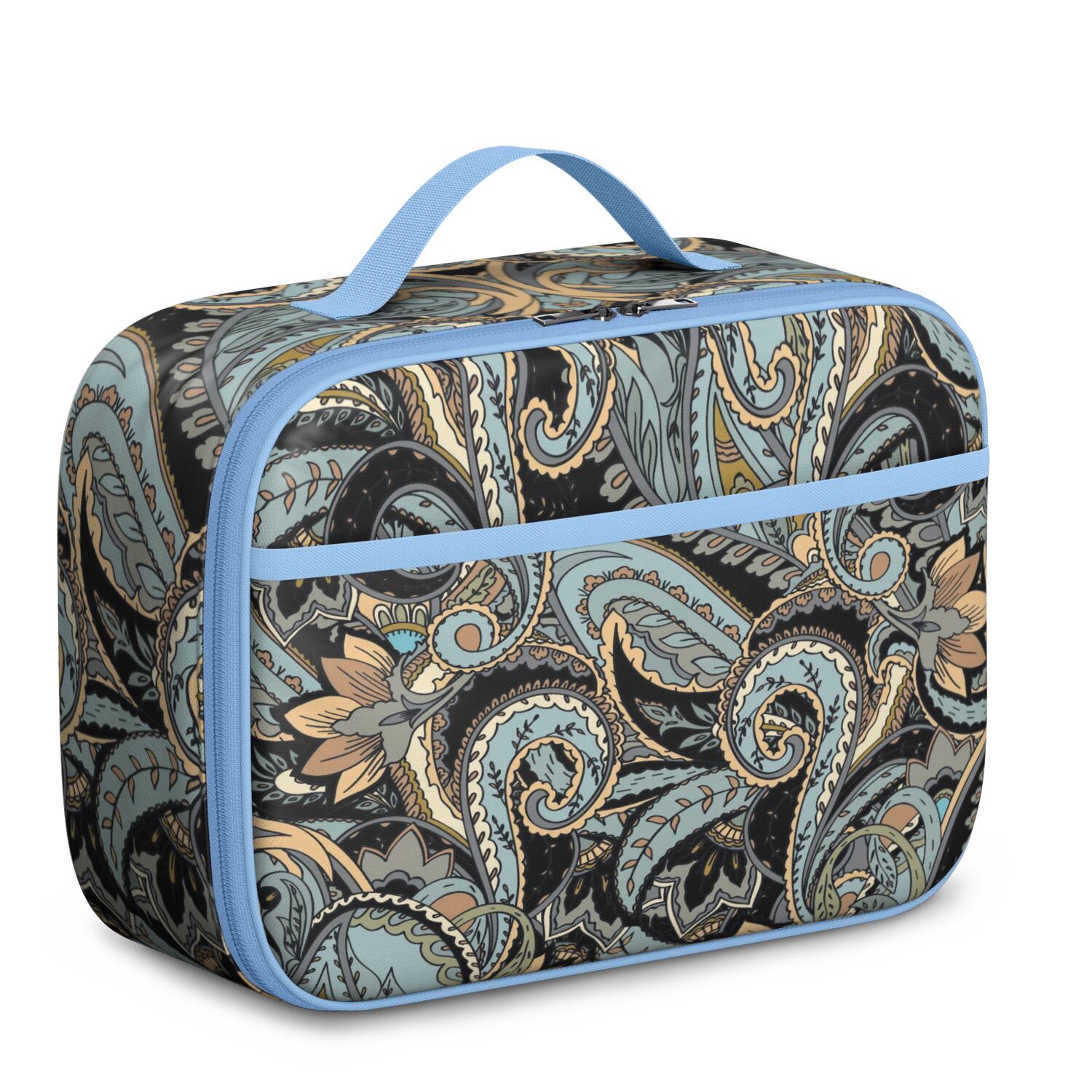 Durable Lunch Box Bag Featuring Colorful Abstract Paisley and Chic ...