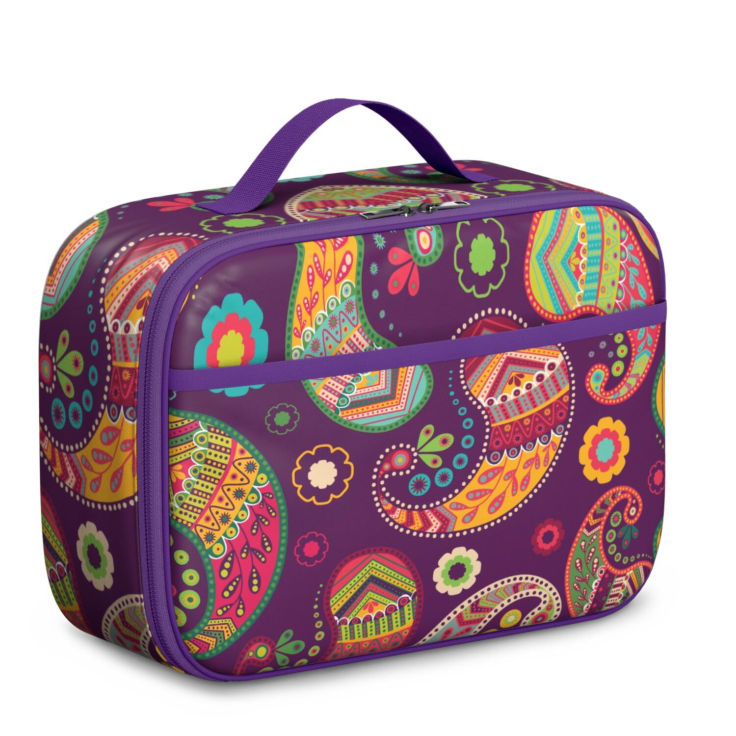 Durable Lunch Box Bag Featuring Colorful Abstract Paisley and Chic ...
