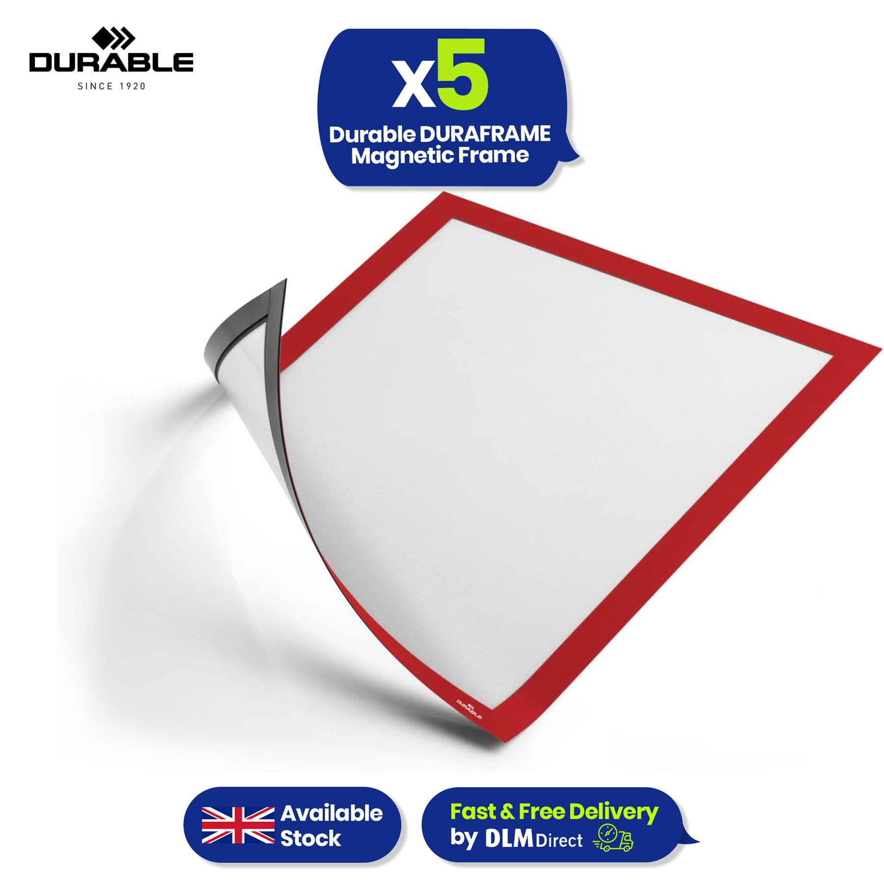 Durable Magnetic Frame – 5 Pcs Metal Self-Adhesive Frames, Red A4 ...