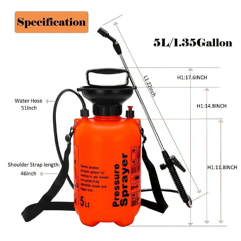 Durable Manual Garden Sprayer with Hand Pump | Leakproof Pressure ...