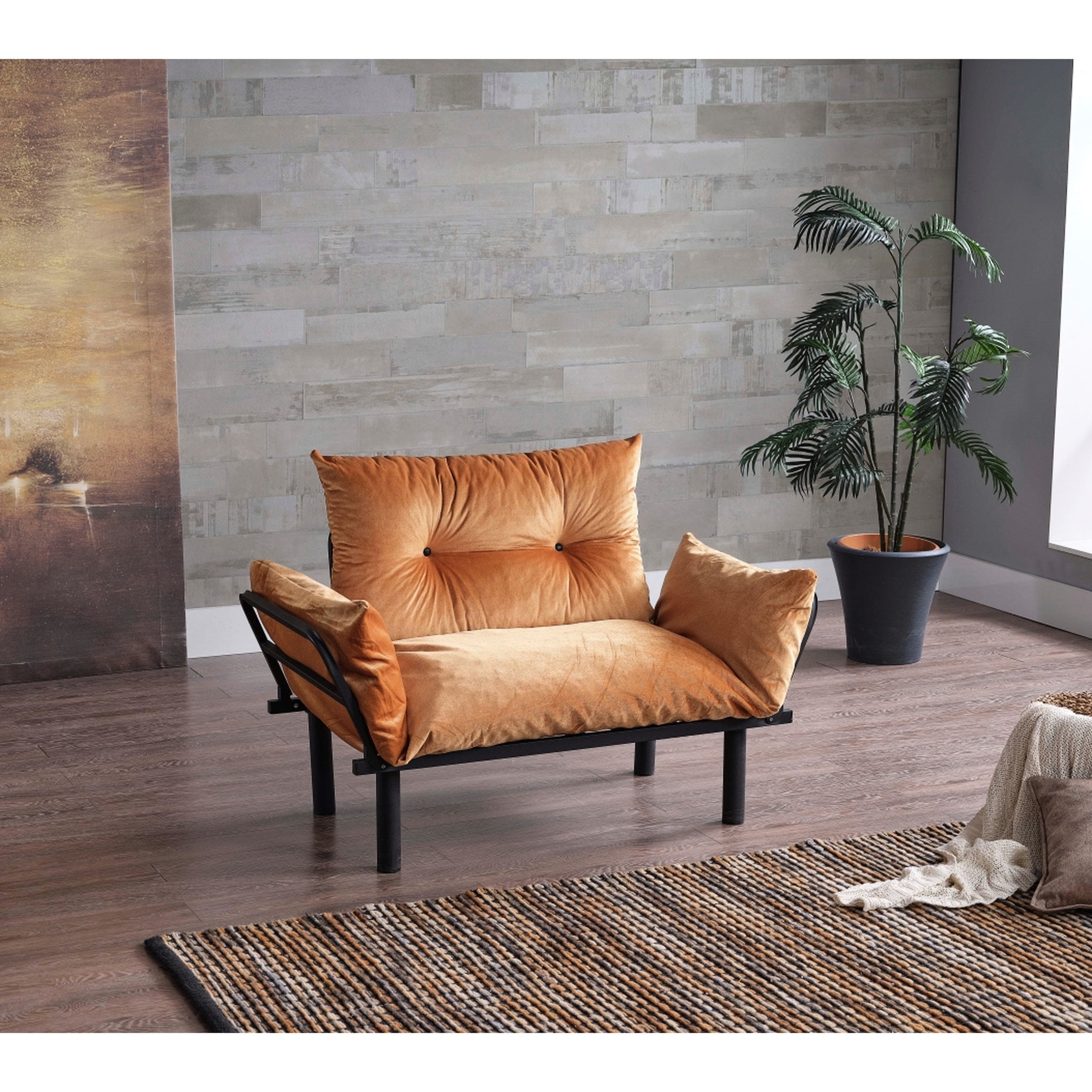 Durable Metal Futon Love Seat+Daily Use”-“Busy Family Areas+Resist Wear ...