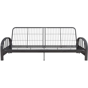 Pemberly Row Modern / Contemporary Microfiber Upholstery Futon in Black ...