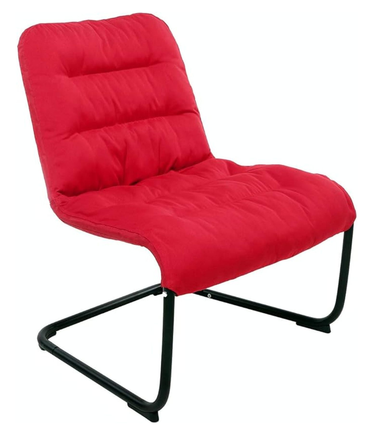 Durable Metal Modern Chair with Soft Comfortable Cushion, Red - Ideal ...