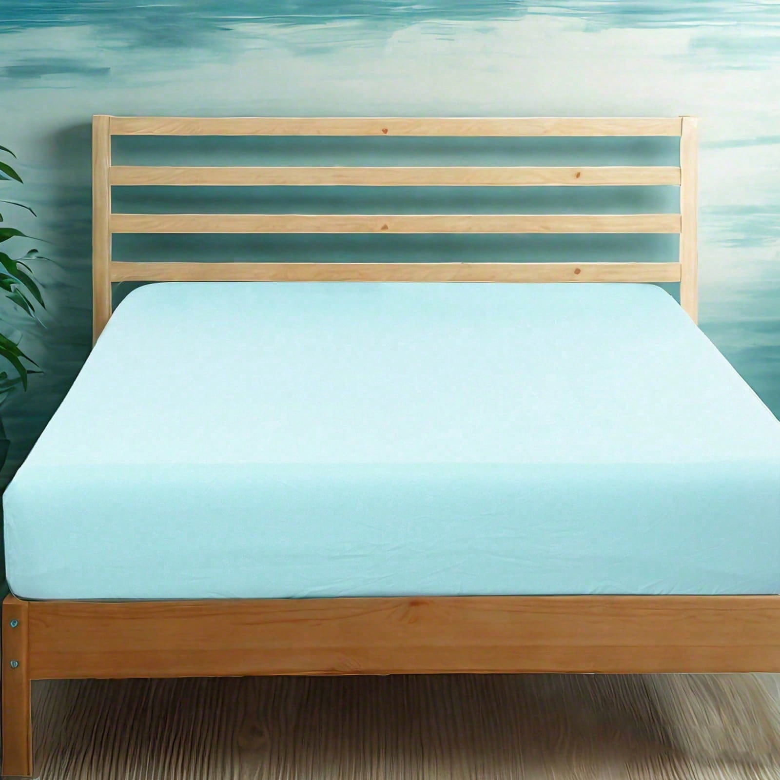 Durable Microfiber Fitted Sheet, Aqua, Ultra-Soft, Wrinkle-Free, Fade ...