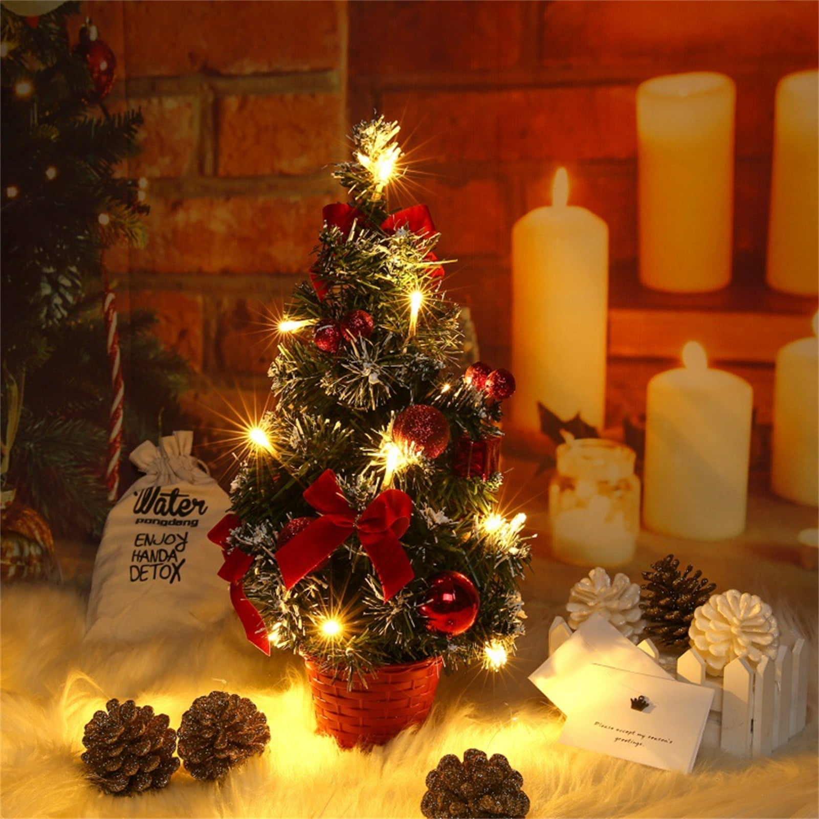 Durable Miniature Christmas Tree, Fine Workmanship, PVC Desktop ...