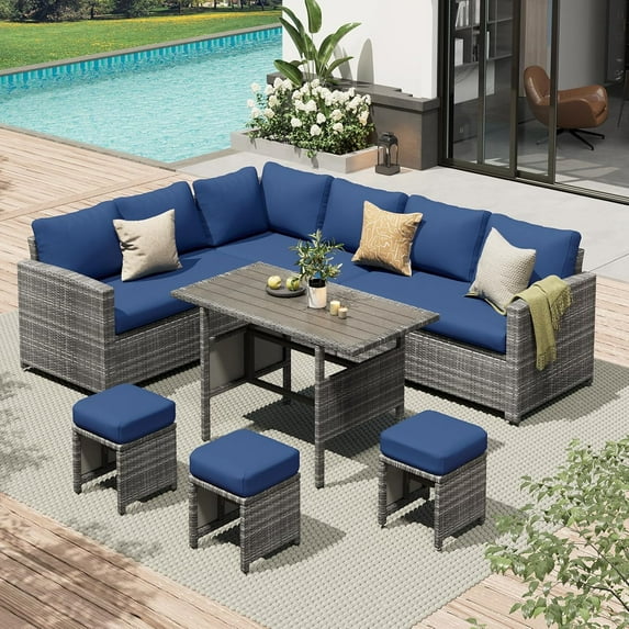 Durable Modern Outdoor Wicker Furniture Set with Dining Table & Chair ...