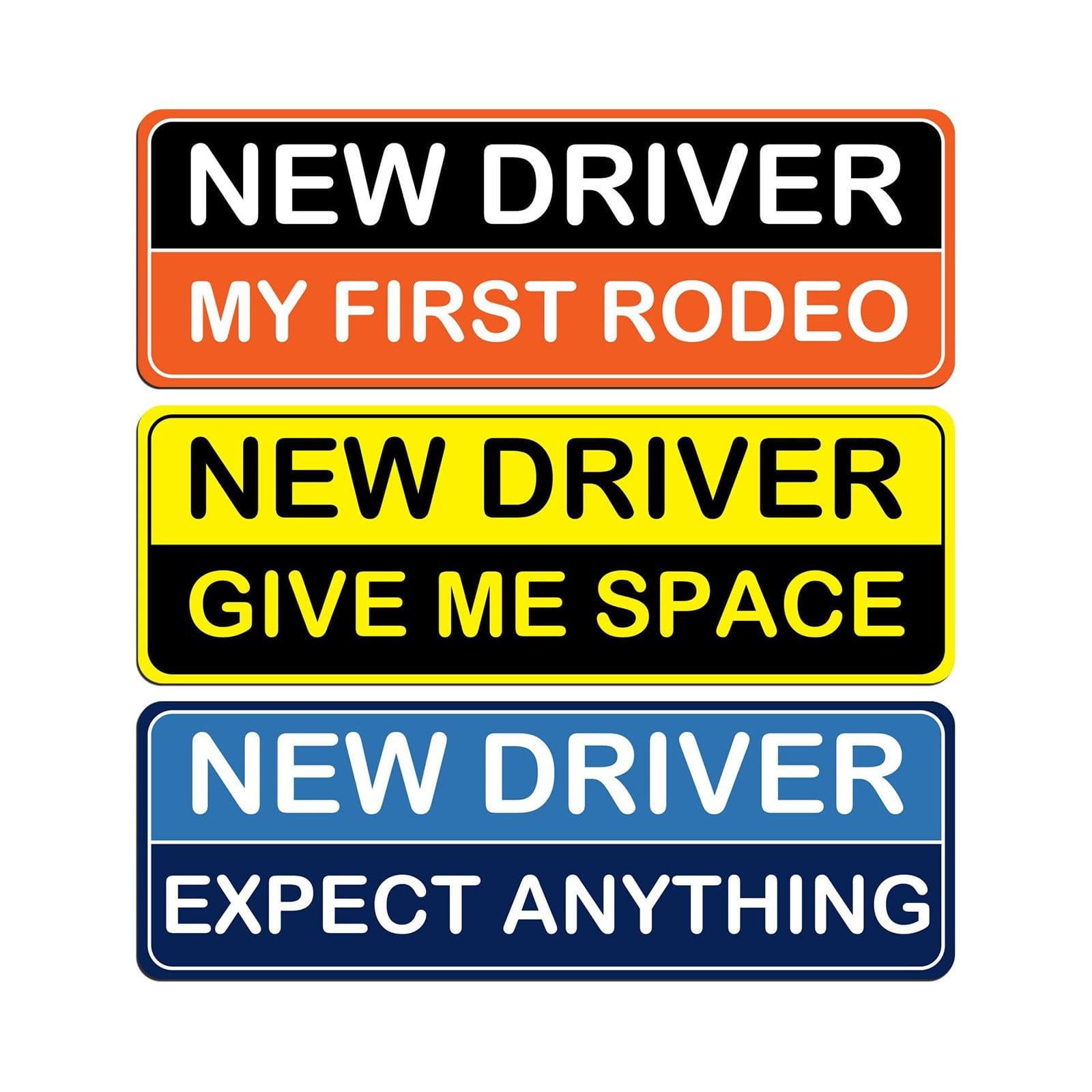 Durable New Driver Magnet Set 3 Pack Safety Warning Signs for Vehicles ...