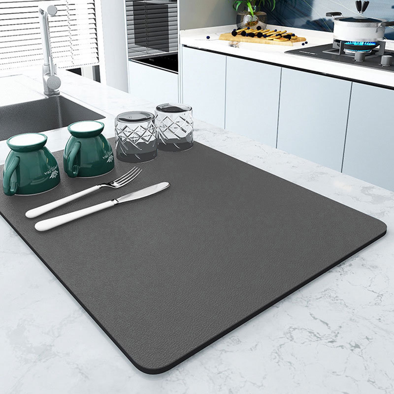 Durable Non-Slip Kitchen Mat,Soft Diatomaceous Mud Absorbent,Cup Mat ...