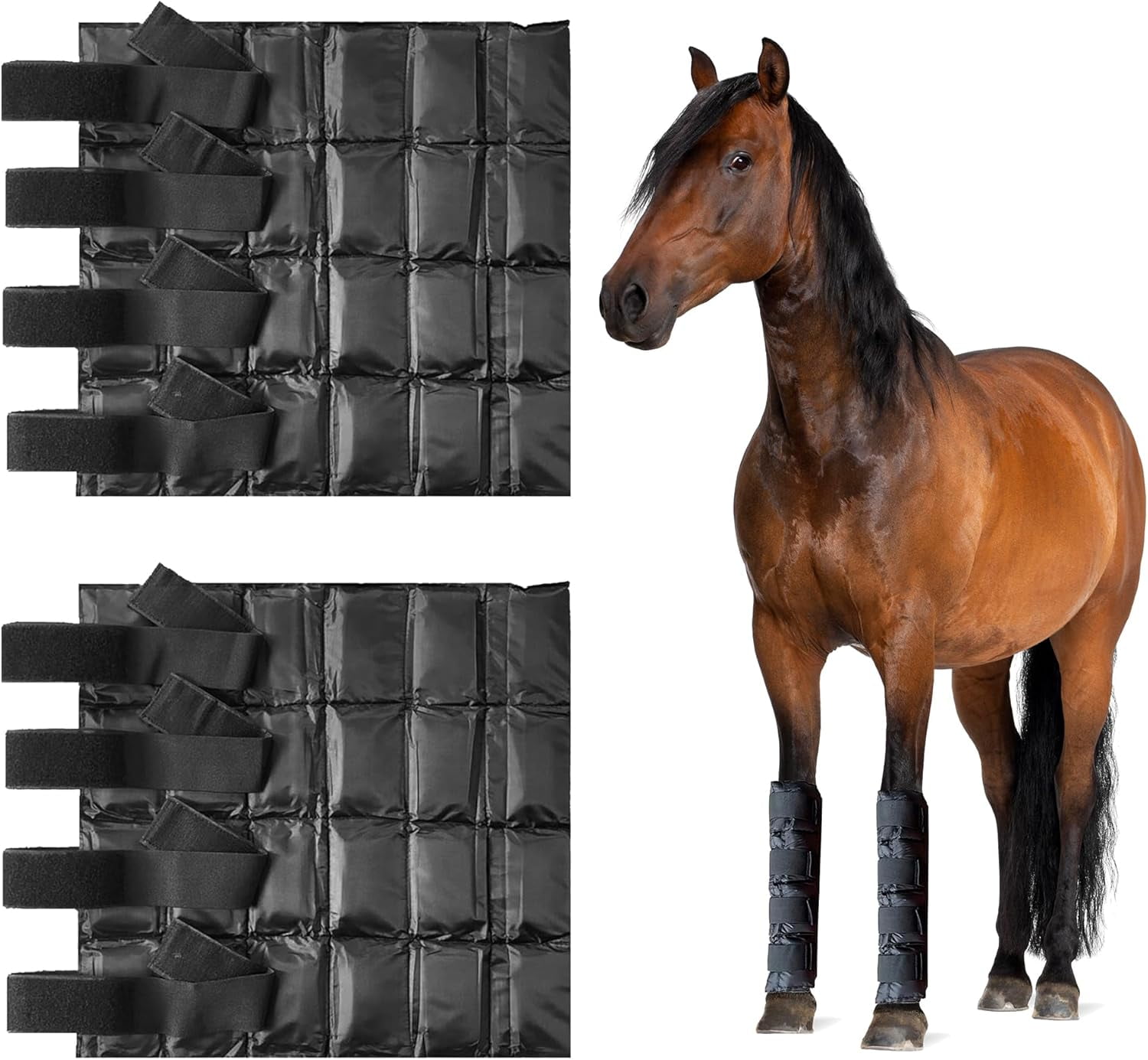 Durable Nylon Ice Boots for Horses & Ponies - Cold Therapy Gel Boot ...