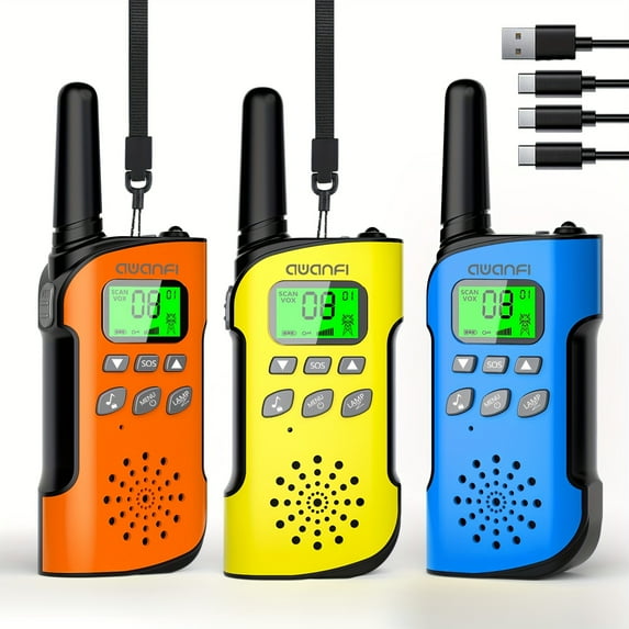 Durable Orange Yellow Blue Handheld Radio | Outdoor Walkie Talkie ...