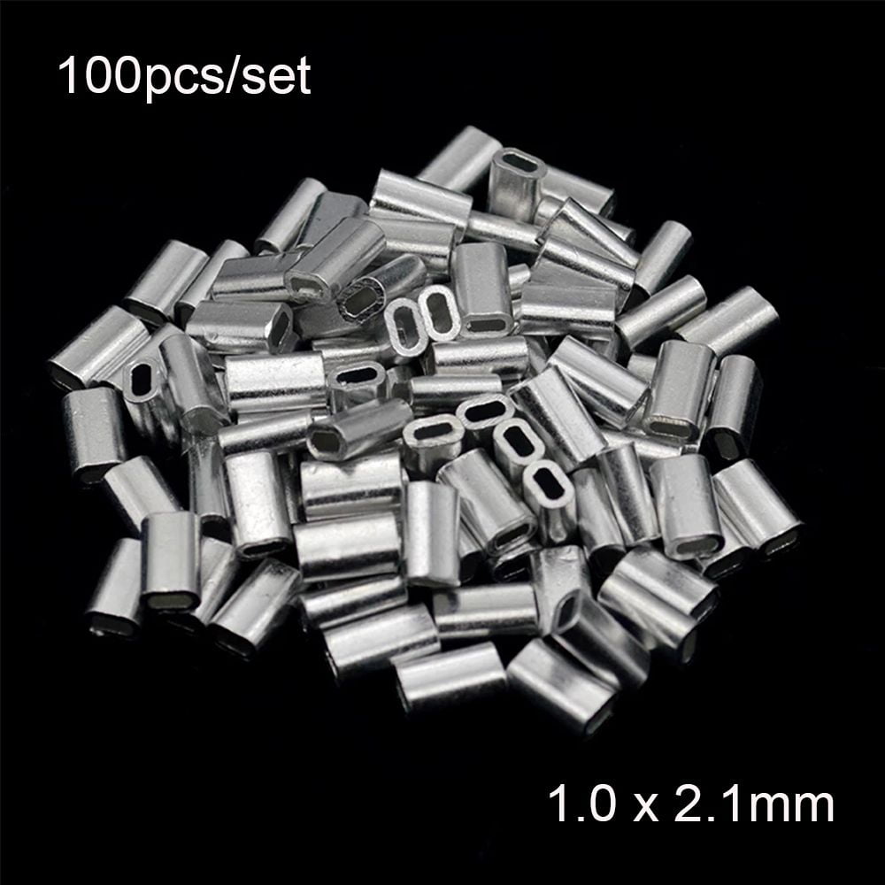 Durable Oval 1.0-2.0mm Wire Crimp Connector Double Aluminum Tube Line ...