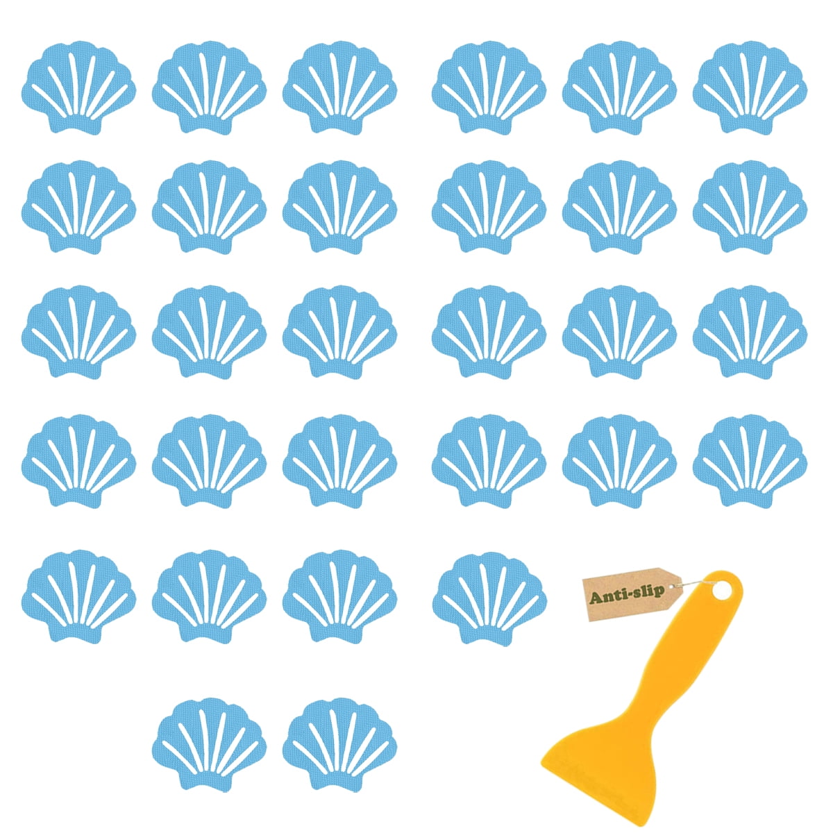 Durable PEVA Anti-Slip Decals 30pcs Non-Slip Bathtub Stickers, Shell ...