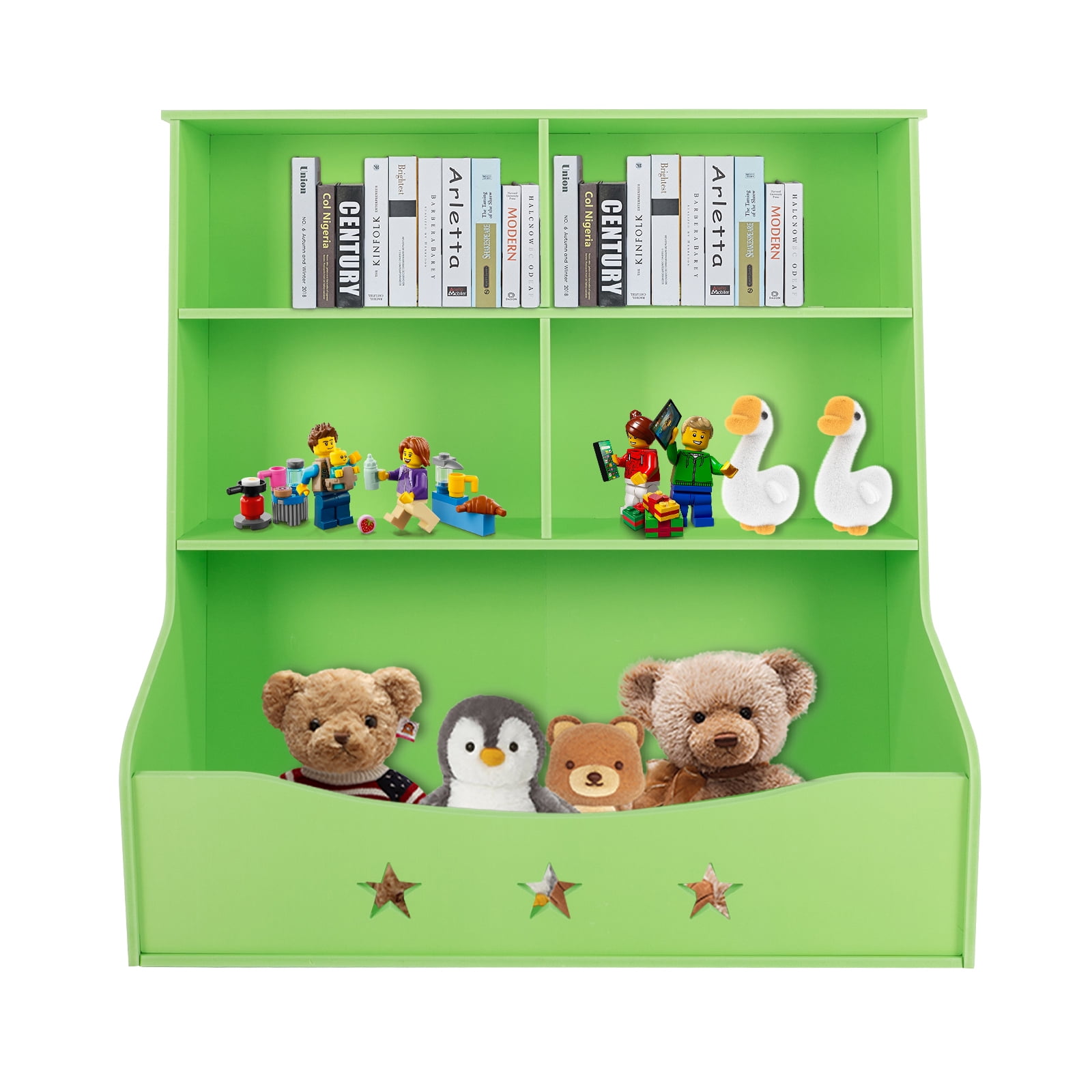 Durable PVC Book Shelf with 4 Vertical Compartments and Spacious Top ...