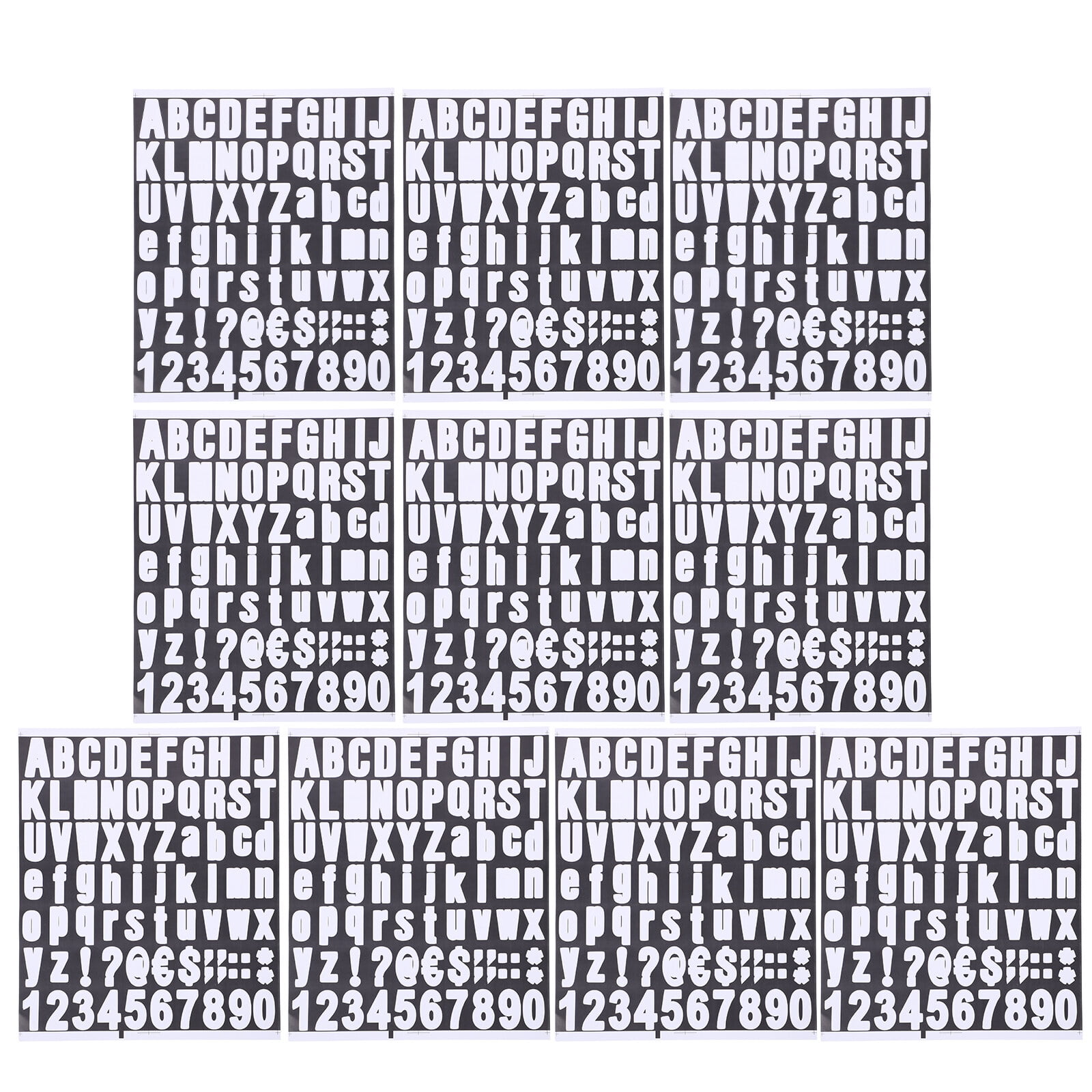 White Alphabet Letter Number Stickers for Crafts Decor 10 Sheets ...