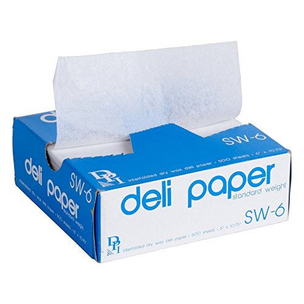 "Durable Packaging Interfolded Dry Wax Paper Sheets, 6"" x 10 3/4"", Sandwich Wrappers, 1000 ...