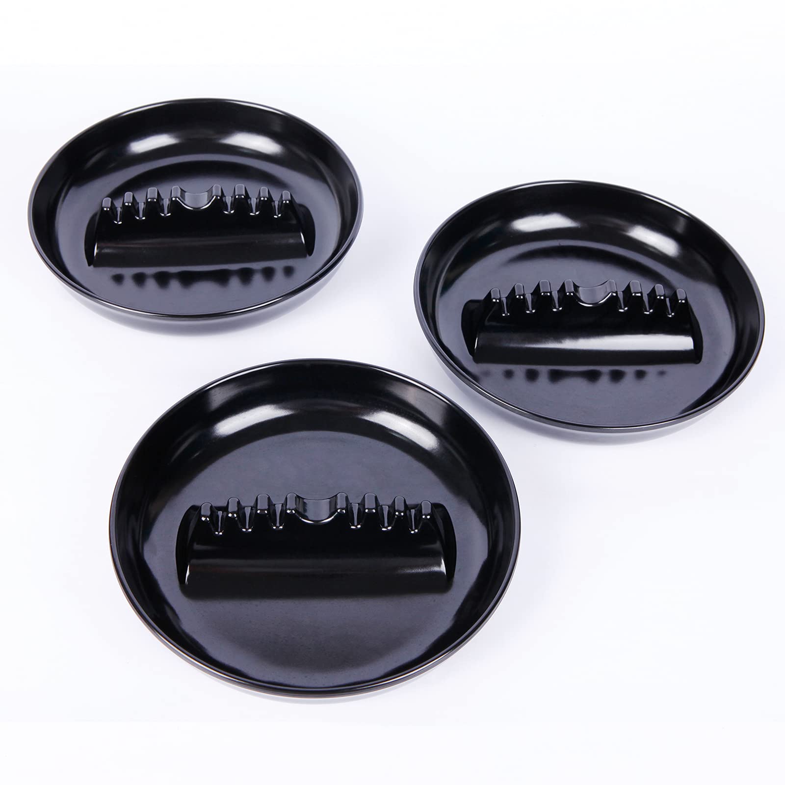 Functional Plastic Ashtray Trash Can Set, 3-Piece Large Round, Perfect ...