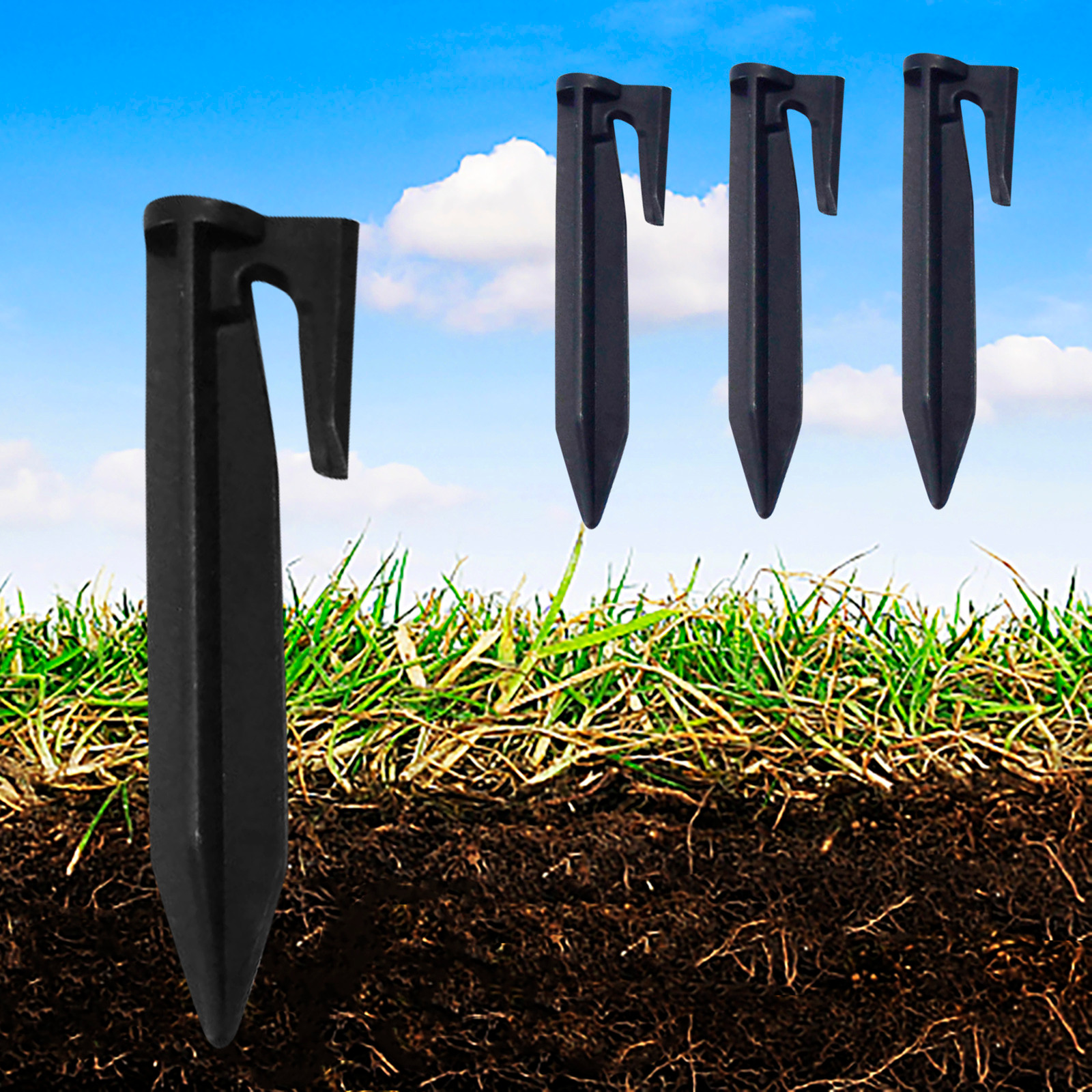 Durable Plastic Garden Stakes for Irrigation Tubing, Landscape Fabric ...