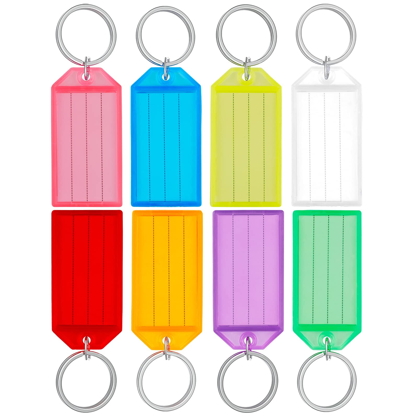 Durable Plastic Key Tags with Label Window and Split Ring, 20 Pack ...