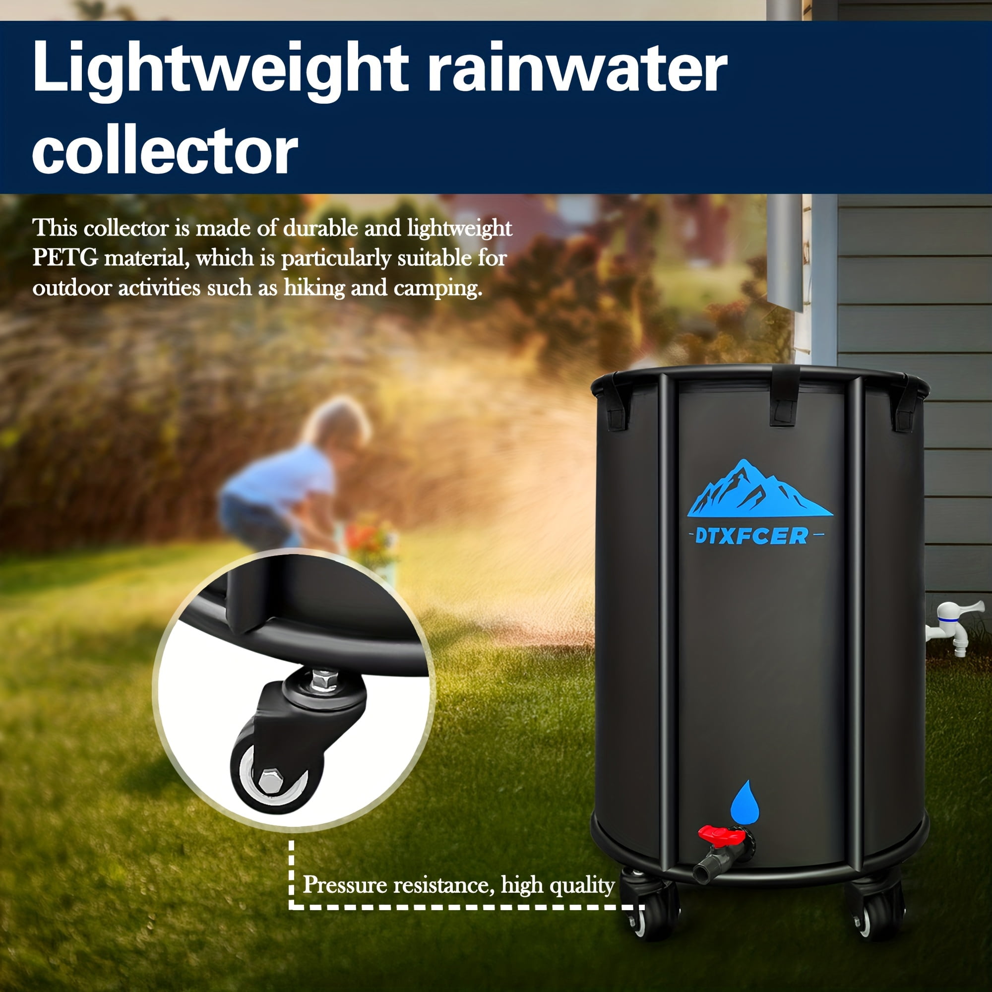 Durable Plastic Rainwater Collection Bucket - Outdoor Water Tank for ...