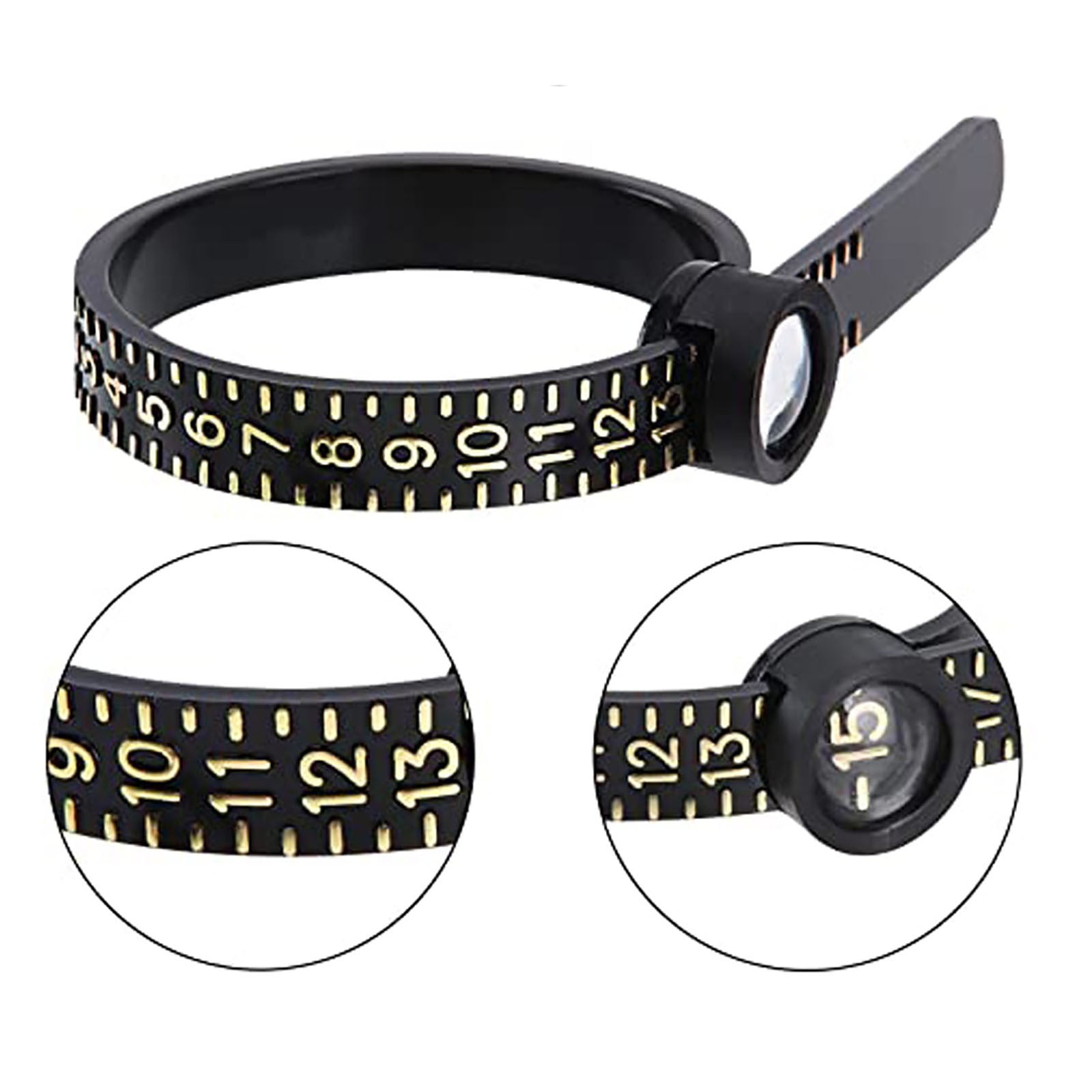 Durable Plastic Ring Sizer Measuring Tool with Magnifier, Reliable Ring ...