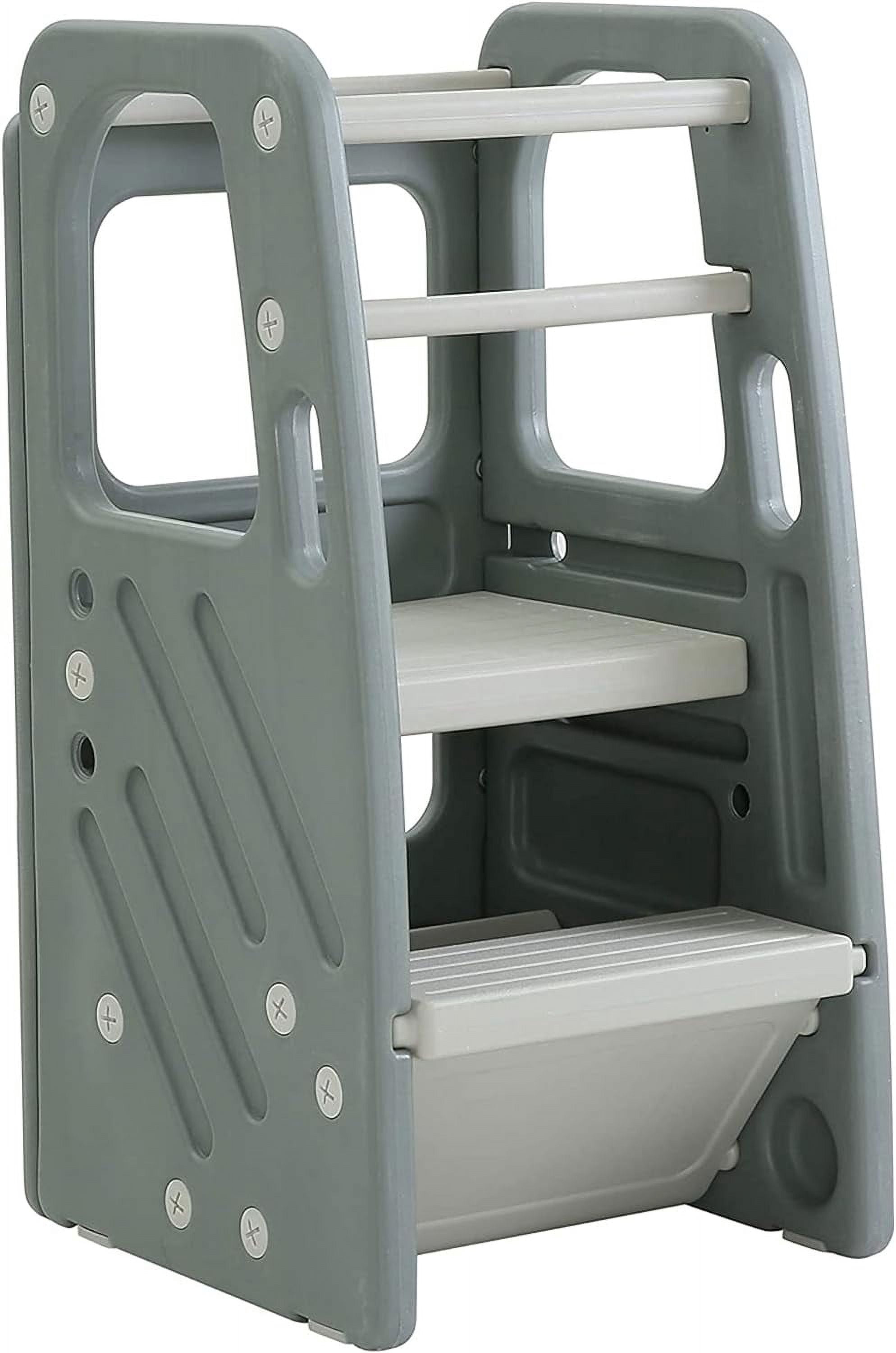 Durable Plastic Step Stool with 3 Adjustable Heights, 150 Pound ...
