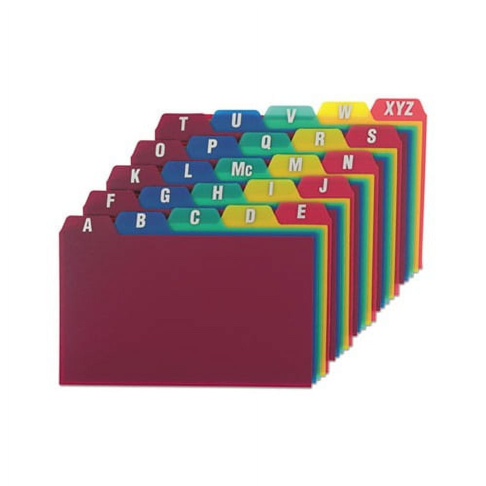Durable Poly A-Z Card Guides 1/5-Cut Top Tab, A to Z, 3 x 5, Assorted ...