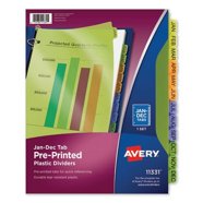 Avery Jan-Dec Customizable Table of Contents Dividers, 12-Tab Set ...