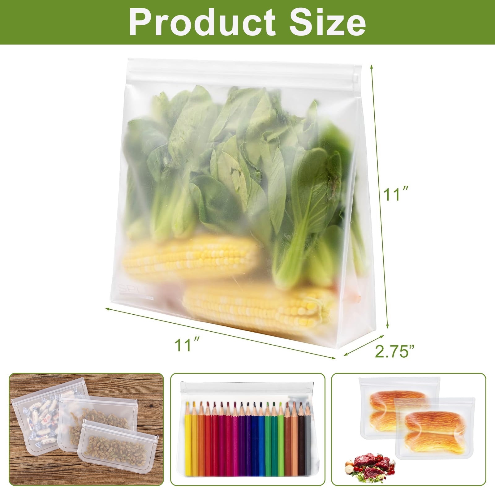 Eco-Friendly Reusable Bags for Lunch & Marination, Recyclable Multi-Use ...