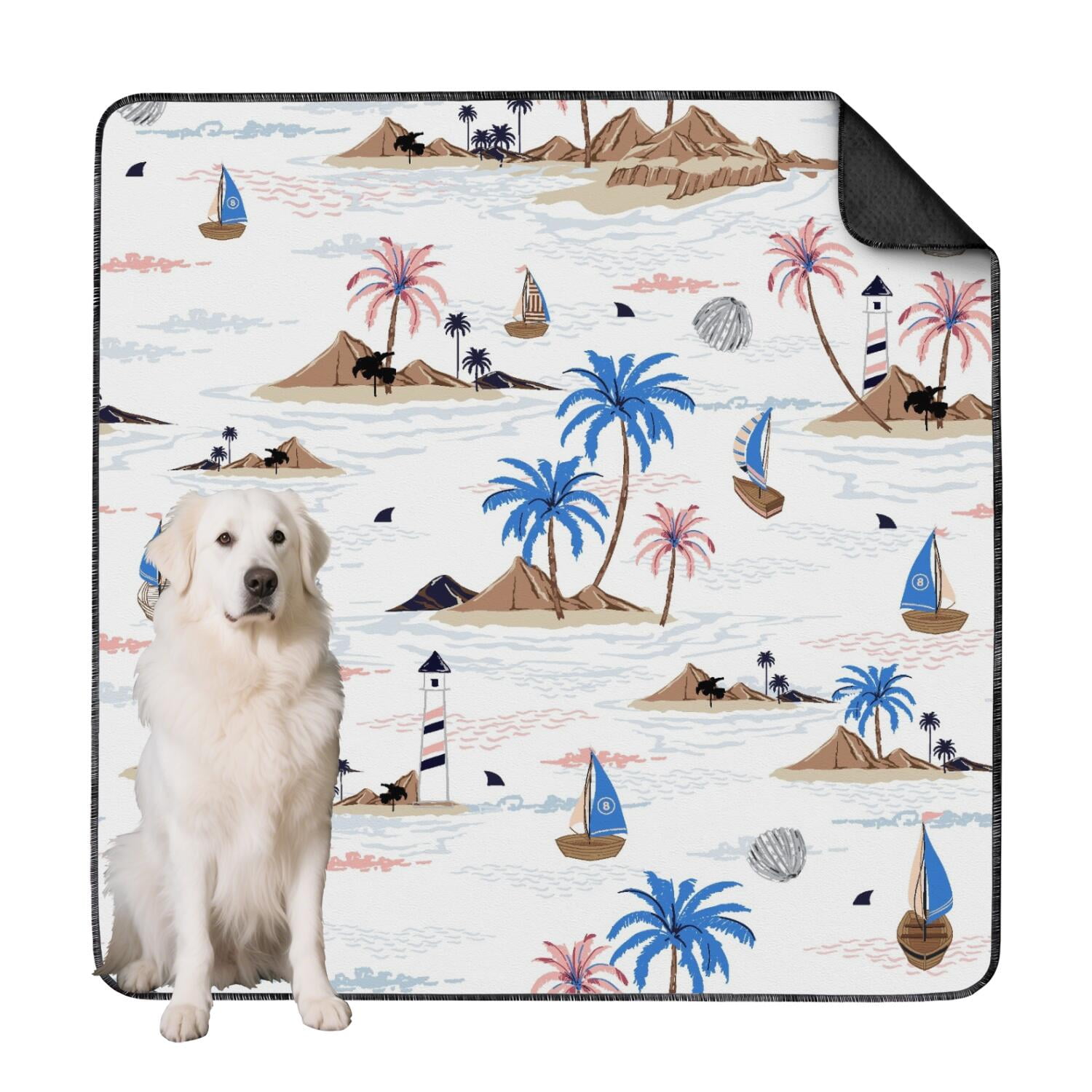 Durable Reusable Pee Pads for Medium Dogs, Hawaiian Jungle Leaf ...