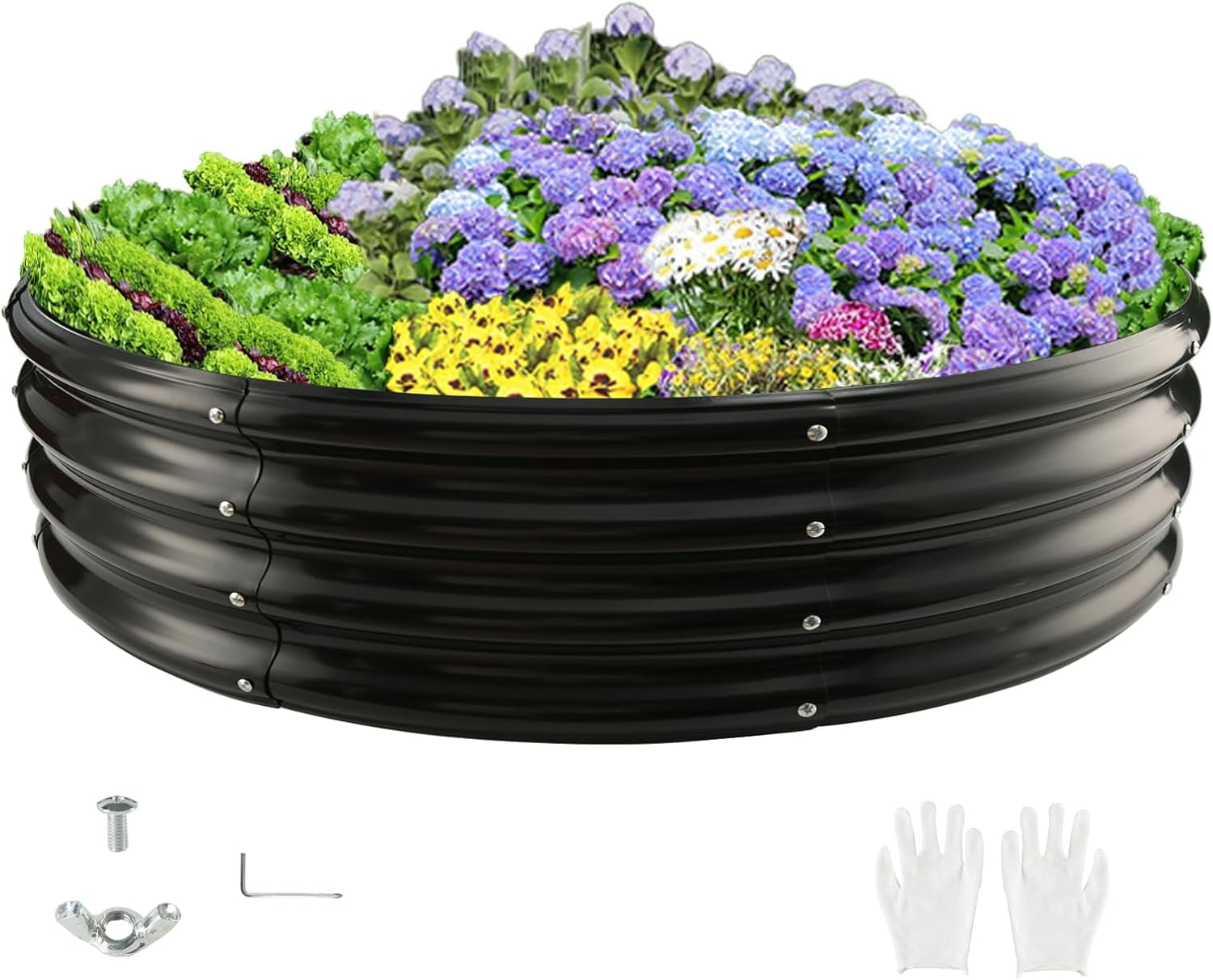 Durable Round Galvanized Steel Raised Garden Bed for Planting,Round ...