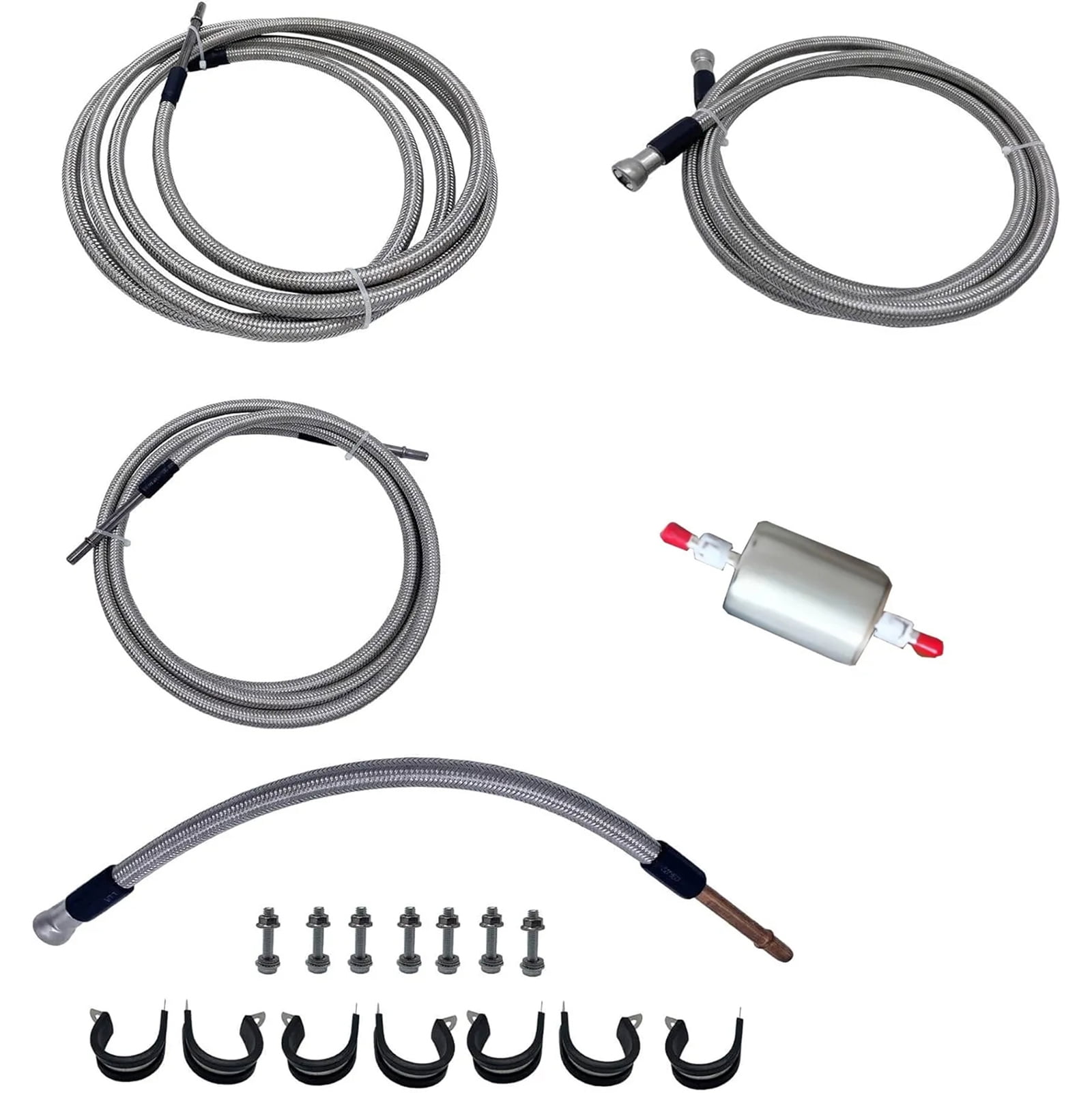 Durable SS Braided Fuel Supply Return Vapor Lines Kit for Silverado ...