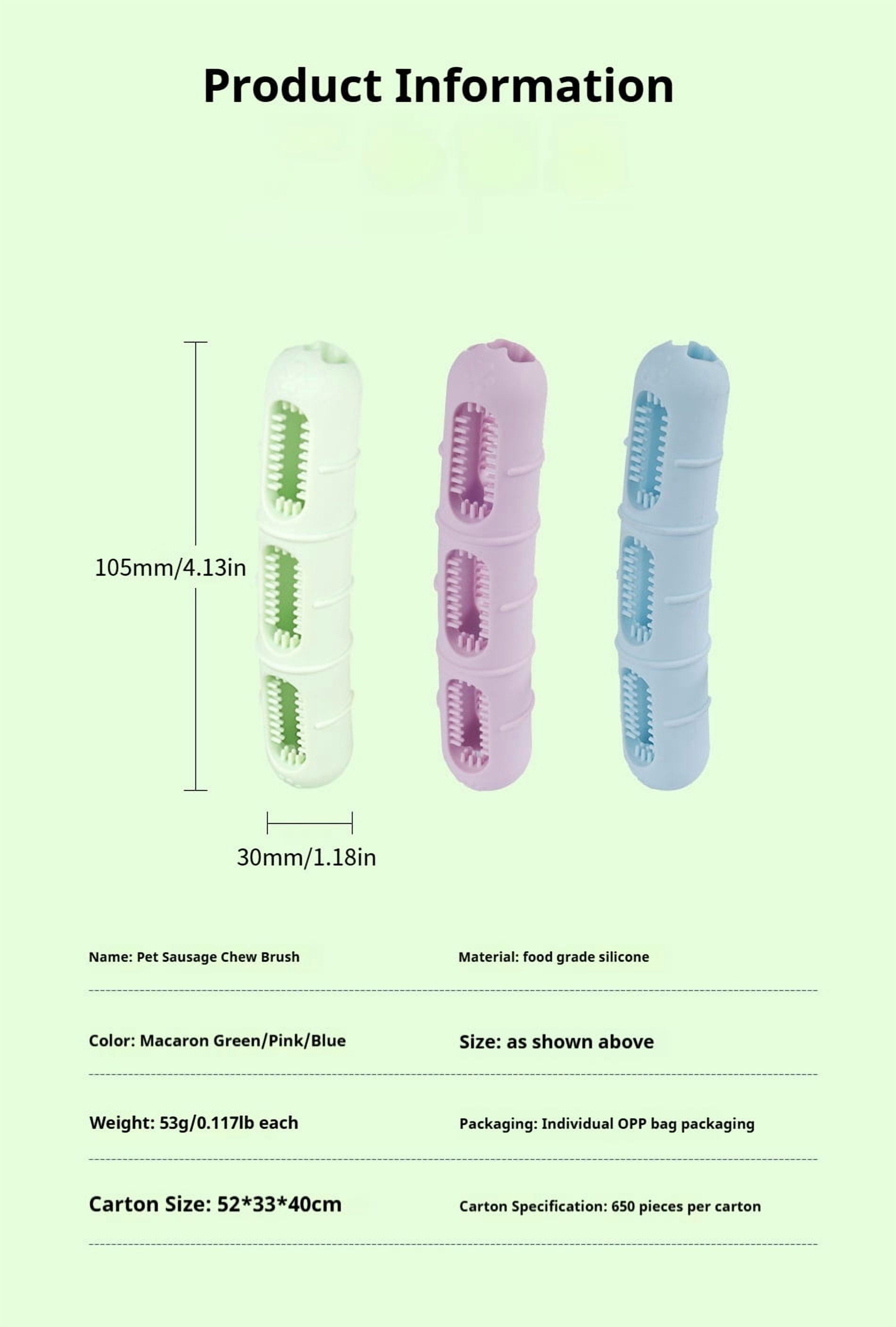 Durable Sausage Stuffable Chew Toy: Dental Care + Teething Relief ...