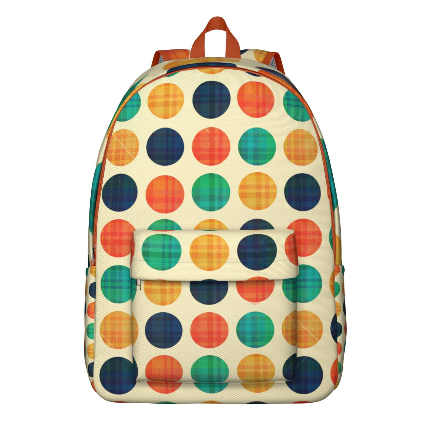 Durable School Backpack with Colorful Retro Checkered and Vintage ...