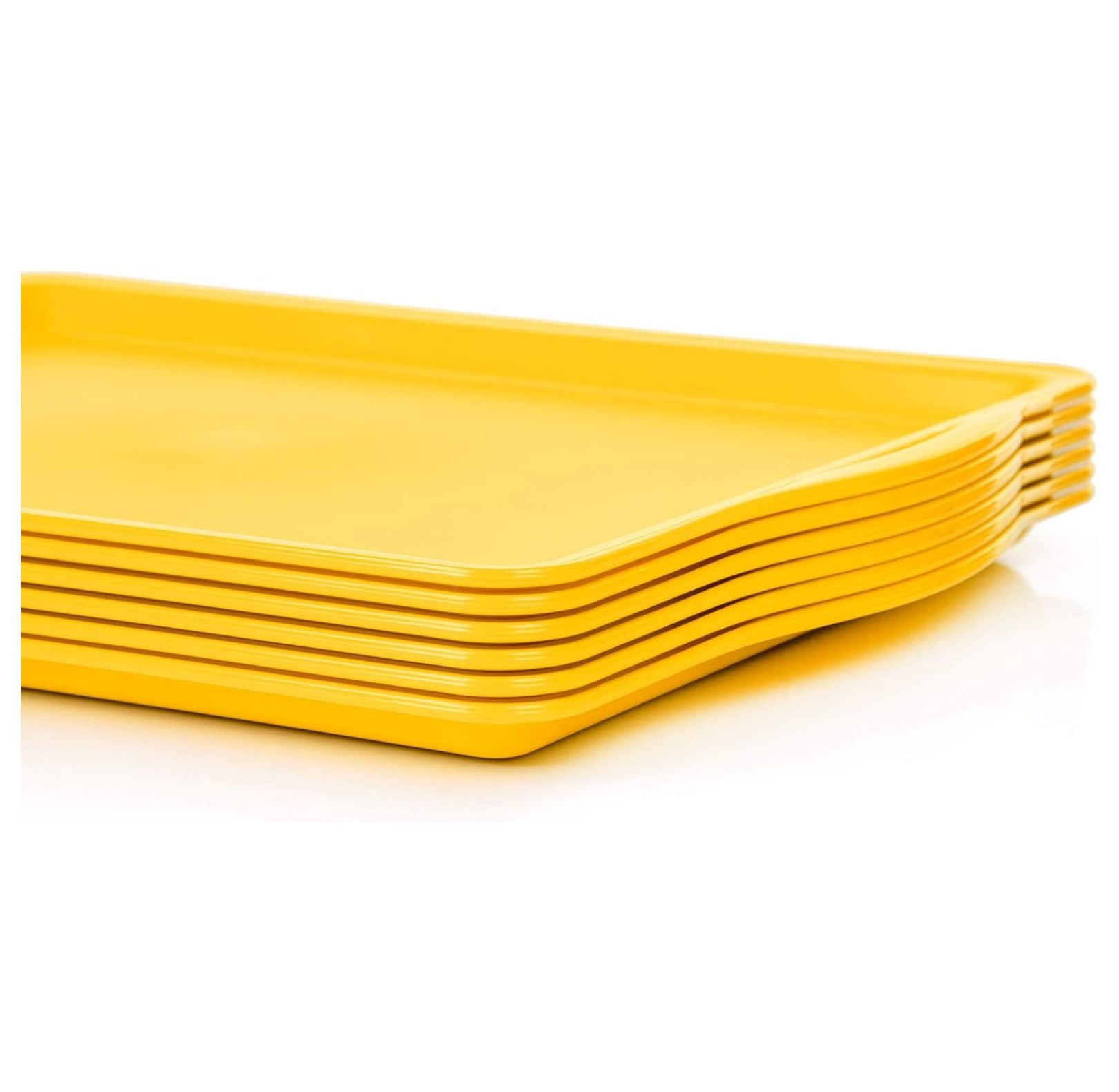Durable Serving Tray - (6pk, Yellow) Unbreakable, Breakfast, Cafeteria ...