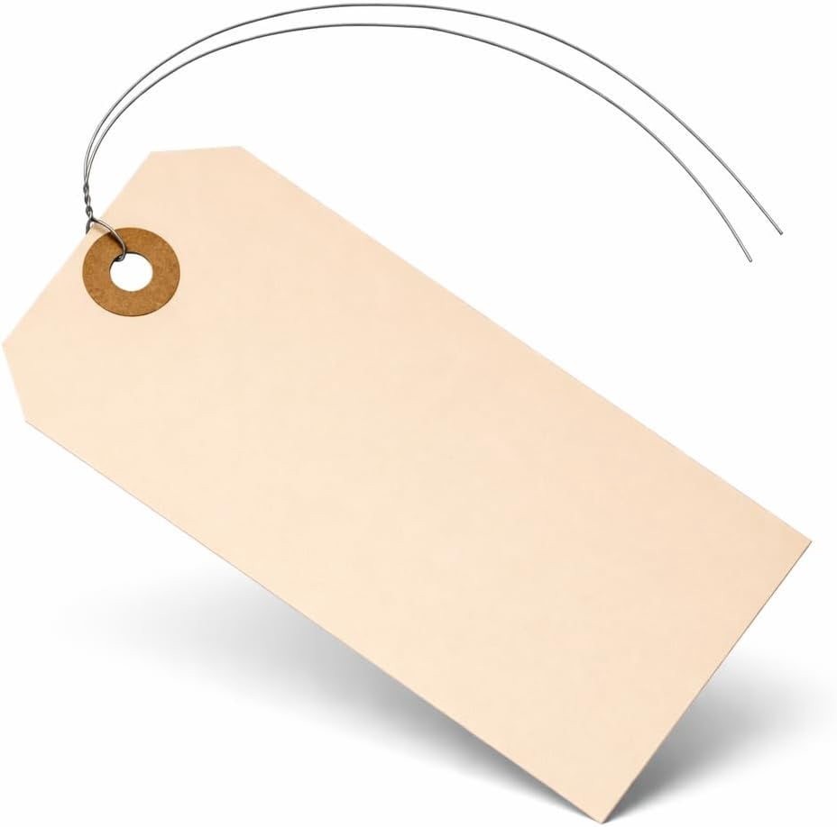 Durable Shipping Tags with Wire Ties – 200 Tags # 5, 4 3/4" x 2 3/8 ...