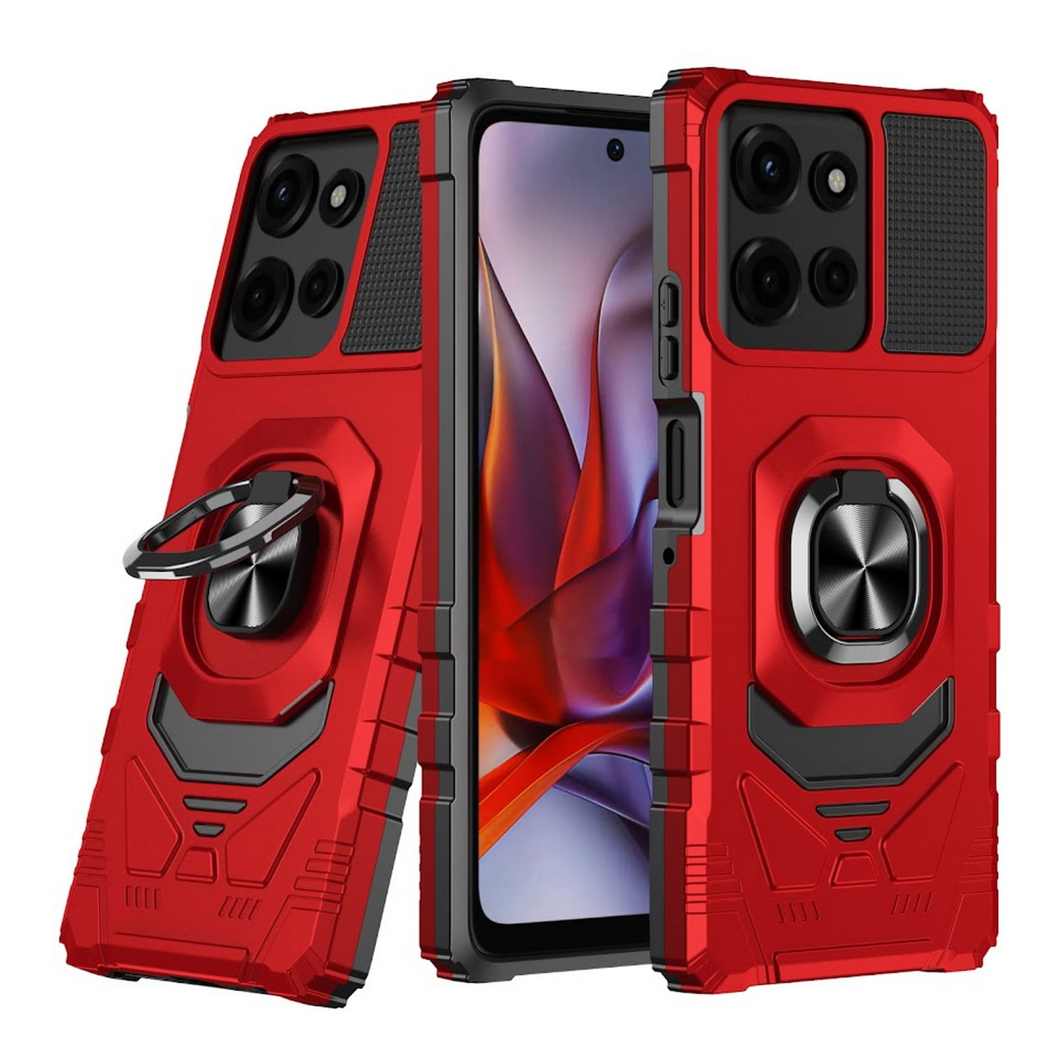 Durable Shock-Absorbing Phone Case with Ring Kickstand for Motorola ...