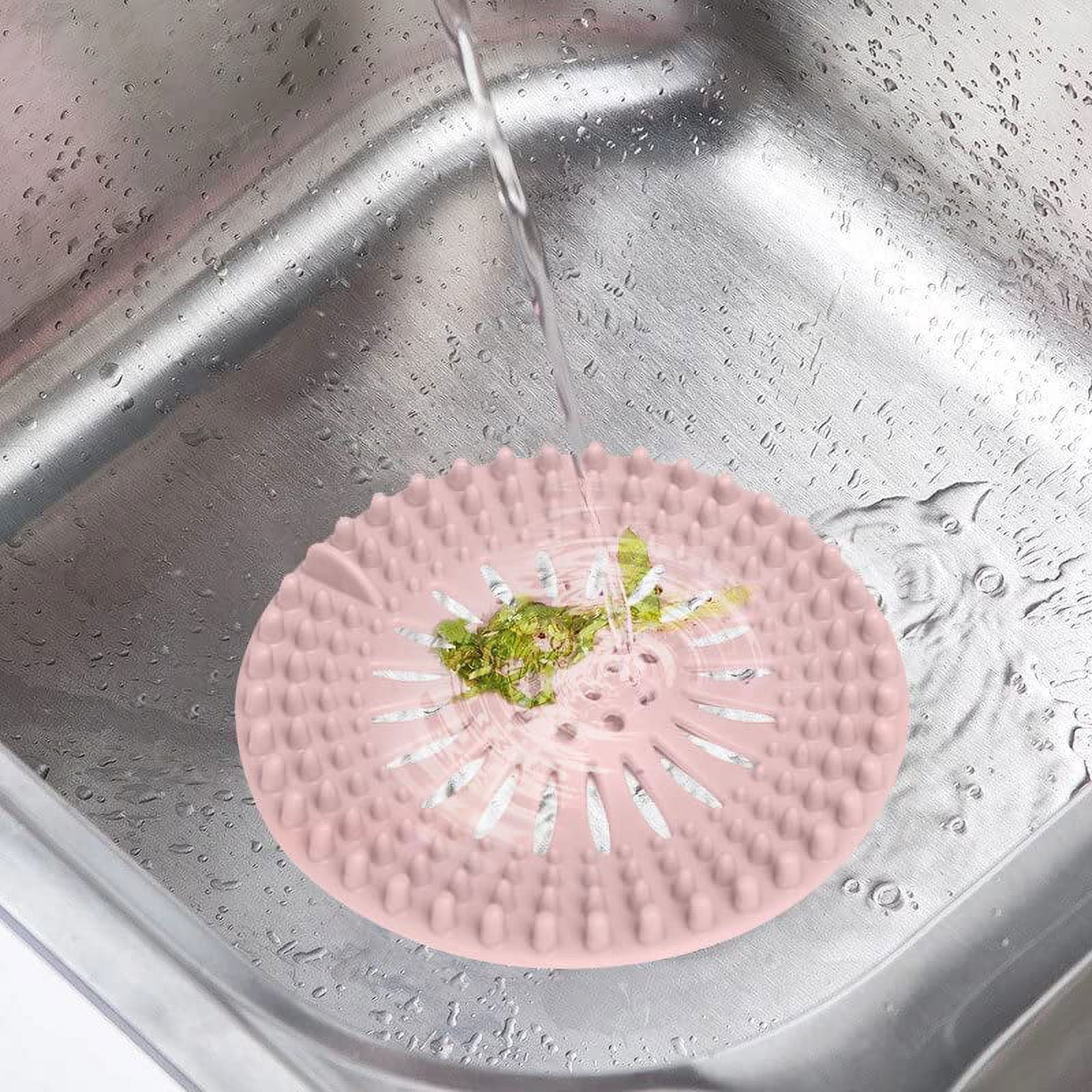 Durable Silicone Drain Covers Hair Catcher (Pack of 5), Easy to Install ...