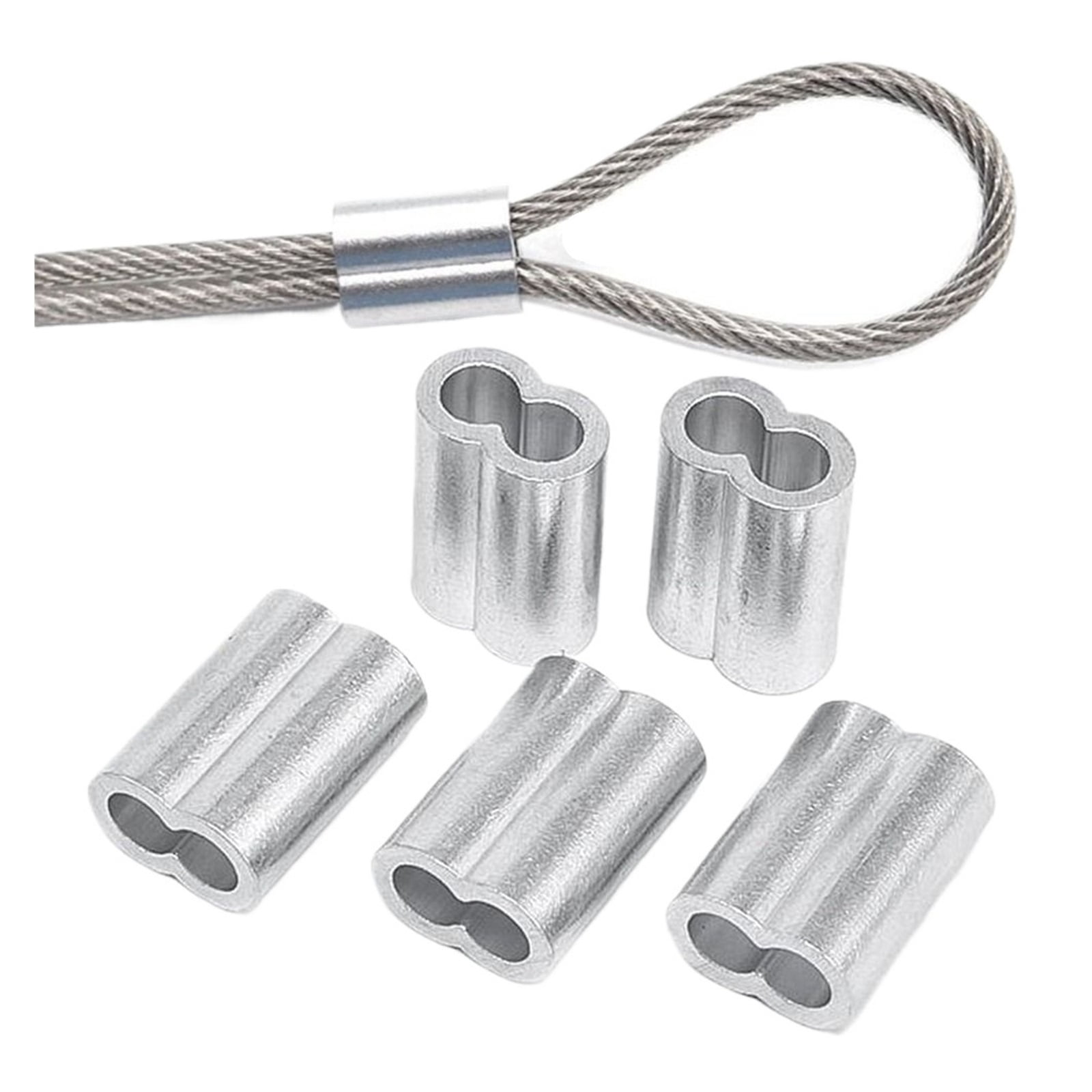 Durable Sliver Crimp Sleeve Aluminum Double Hole Cable Clip 8-Shape M1 ...
