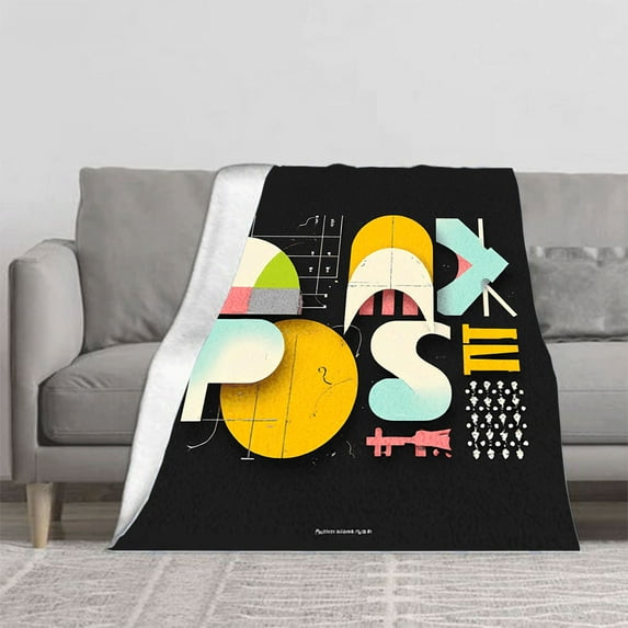 Durable Soft Flannel Blanket - Cozy Abstract Geometric Design Vibrant ...